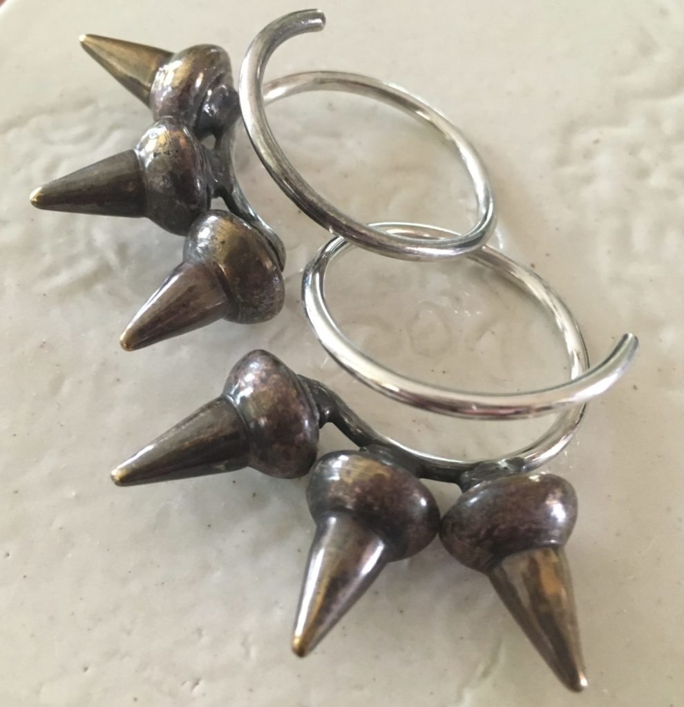 12g large sterling silver coils with brass spikes – DiscoMedusa